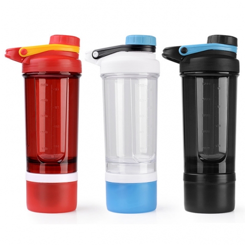 17oz/500ml Protein Shaker Bottle With Protein Powder Container